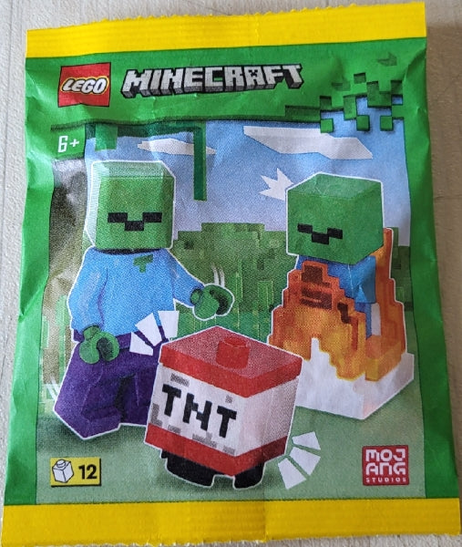 Lego Minecraft Foil / Paper Pack #662403 Zombie with Burning Baby Zomb ...