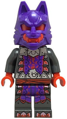 Wolf Mask Warrior - Dark Purple and Red Mask njo895 – deezbricks